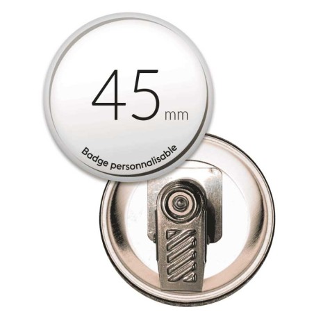 Badge avec pince personnalisé rond - 45mm