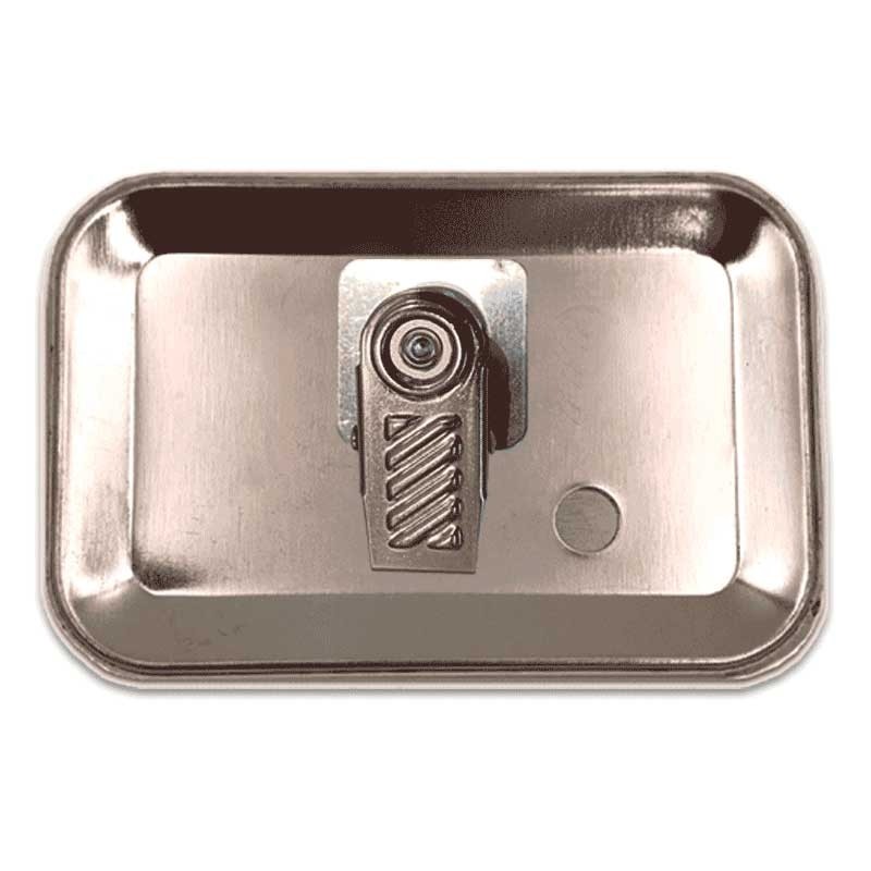 Badge avec pince rectangulaire 75x50mm